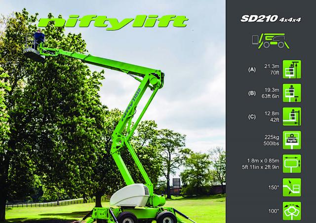 Niftylift SD210 specificaties & technische gegevens (2017-2025)